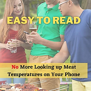 Metal Meat Temperature Magnet for Fridge and Grill | Stacked Animal Internal Temperature Guide Grill Magnet Unique Grilling Accessories Smoking Meat Accessories | Meat Temperature Chart Magnet