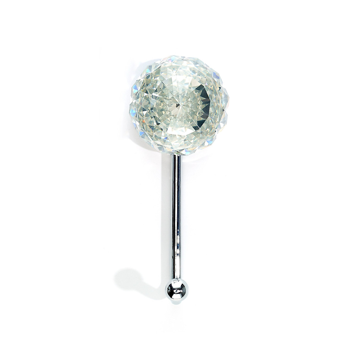 Richelieu Hardware RH5330201101140 4 1/16-inch (103 mm) Contemporary Metal Coat Hook, Chrome and Crystal Finish