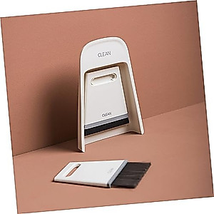 Gogogmee 1 Set Cage Cleaner Countertop Broom Dustpan Small Dustpan Brush Desktop Cleaning Broom Soft Bristle Broom Tiny Cleaning Broom Table Sweep Broom Mini Broom and Dustpan White