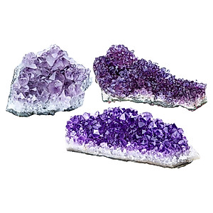 CrystalTears Amethyst Crystal Geode Cluster Raw Amethyst Rock Quartz Healing Crystals Druzy Geode Mineral Specimen Gemstone for Meditation Reiki Healing Home Decor 0.22-0.44 lb