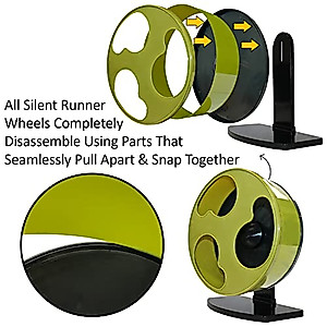 Silent Runner 12" Wide + Cage Attachment + Autoclean Track - Silent, Fast, Durable Exercise Wheel - Sugar Gliders, Degus, Rats, Hedgehogs, Prairie Dogs & Small Pets