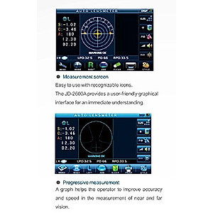 JD-2600A 7'' LCD Touch Screen New Digital Auto Lensmeter Lensometer Focimeter
