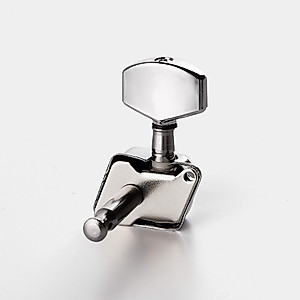 Vangoa 3L3R 6 Pieces Semi-closed Guitar String Tuning Pegs Tuner Machine Heads Knobs Tuning Keys for Acoustic or Electric Guitar, Chrome(Type B)