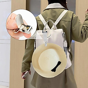 6 Pcs Hat Clip for Travel Hat Clips for Travel on Bag, Hat Holder for Purse, Hands-Free Elastic Hat Clip for Bag Handbag Backpack Luggage Traveling, Outdoor Travel Bag Accessory for Women Men