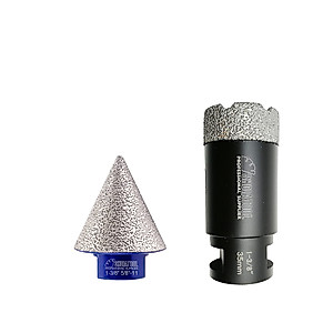 SHDIATOOL Diamond Drill Core Bits Beveling Chamfer Bits for Porcelain Ceramic Tile Marble 1-3/8 Inch for Angle Grinder
