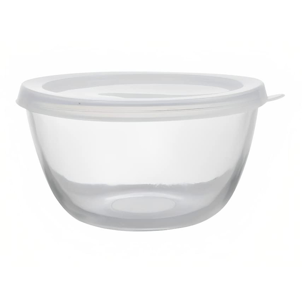 ACHED 5-inch Clear Glass Bowls with Plastic Lid, Perfect for preparing ingredients, serving desserts, dips, soups, salads, cereal, candy dishes, and nut bowls - Set of 6