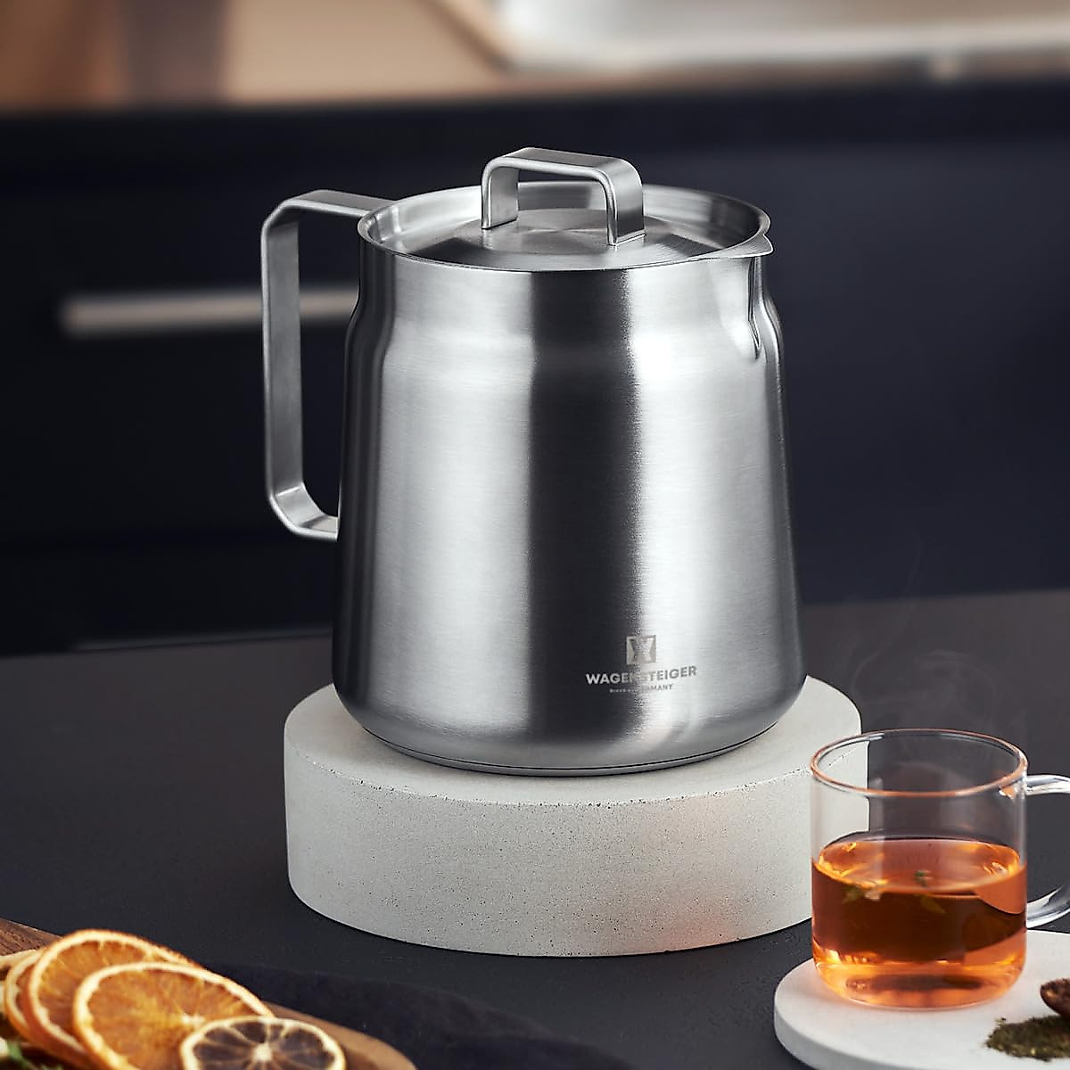 WAGENSTEIGER Stainless Steel Classic Kettle Pot 2.1 Quarts / 2 Liters, Multi-purpose Cooking Pot, Mini Milk Pan, Butter Warmer, On-the-go Saucepan, Ramen Pot, Stovetop Metal Tea/Coffee Pot (606)