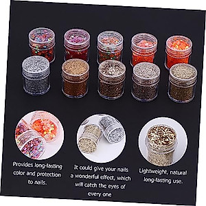 FOMIYES 10pcs Nail Art Glitter Sequins Makeup Sets Gel Nail Sticker Body Stickers Nail Diamonds Rhinestones Glitter Powder for Nail Rhinestone Stickers Aluminum Foil Flakes Cosmetic Gem