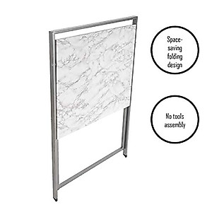 Urban Shop Compact Folding Desk, White Marble