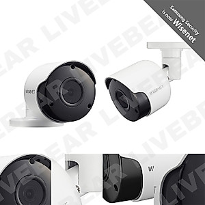 Wisenet SDC-89445BF 5MP CCTV Surveillance Weatherproof Bullet Security Camera 82ft IR Distance Plastic Housing 3.6mm Lens 104° Wide Angle (Double Pack)