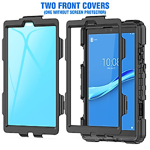 Timecity for Lenovo Tab M8 Case 8 inch Tablet 3rd/ 2nd, (for Lenovo TB-8505f/ TB-8505fs Case): with Strong Protection, Screen Protector, Hand Strap, Shoulder Strap, Rotating Stand - Black