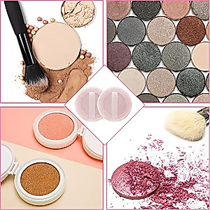 Sibba 12 Pcs Loose Powder Puff Pink Cotton Pads Face Body Makeup Velour with Ribbon Applicators Setting Round Make Up Eyeshadow Concealer Cosmetics Sponge