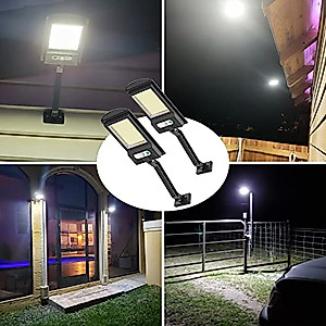 KOMRT 4 Pack Outdoor Solar Lights 168 LEDs Solar Motion Sensor Lights 6500K Security Flood Light Luces Solares for Front Door, Yard, Garage, Deck