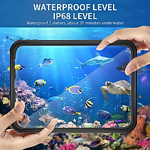 AICase Waterproof Protective Case for iPad Pro 11 Inch 2020/2021/2022 with Lanyard and 360° Full Body Protection with Touch Function, Transparent Case, Waterproof, Shock Resistant