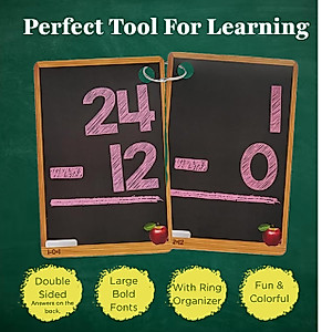 Star Right Math Flash Cards Set of 4 - Math Flashcards Addition, Subtraction, Multiplication, Division with 4 Rings - 208 Cards for Kids Ages 6 and Above - Flash Cards for Math from 1st to 4th Grade