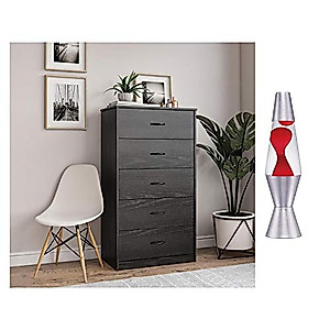 Mainstay Drawer Dresser, Black Oak, 5-Drawer (Black Oak)