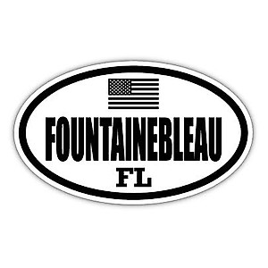 3 Pack Reflective Fountainebleau FL Florida Miami-Dade County Stealthy US Flag Euro Decal Sticker Vinyl for Hard Hats, Bottles, Glass, Toolbox 2" x 3"