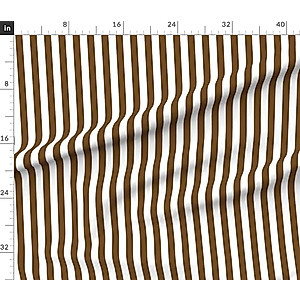 Spoonflower Fabric - Stripes Vertical Dark Brown White Browns Printed on Petal Signature Cotton Fabric Fat Quarter - Sewing Quilting Apparel Crafts Decor