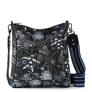The Sak Lucia Crossbody in Eco Twill, Convertible Purse with Adjustable Strap, Midnight Seascape