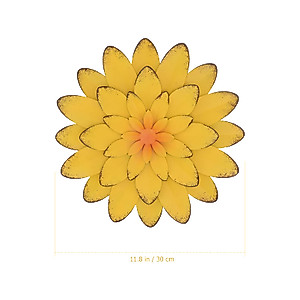 Rustic Modern Floral Sculpture 3D Iron Flower Wall Sculpture Succulent Metal Wall Decor Artificial 3D Flower Wall Art for Indoor Living Room Office Outdoor Garden Patio