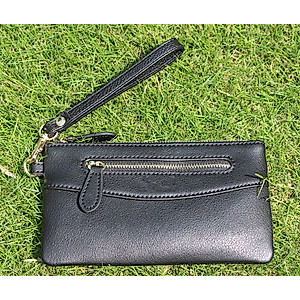 UTreers Wristlet Strap, Genuine Leather Keychain Wristlet KeyChain Hand Strap for Wallet Purse Clutch Cellphone Wristlet Key (A Black)