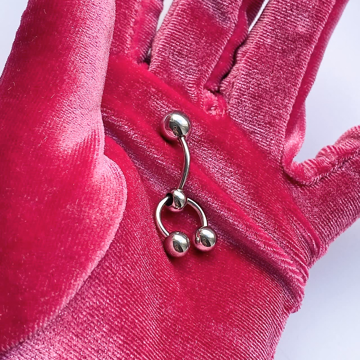 NAVIKO Vch Jewelry Hood Piercing Jewelry - Vch Piercing Jewelry For Women - Piercing Barbell Steel Piercing - 14 Gauge Curved Barbell (Horseshoe & 14g Curved Barbell Combo)