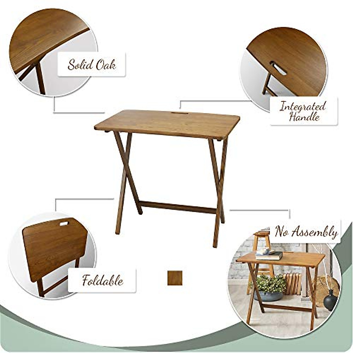 PRESTO PRODUCTS COMPANY American Trails Arizona Folding Table with Solid Red Oak,Warm Brown