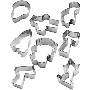 Space Alien Series Cookie Cutter Set of 8 pcs, Stainless Steel UFO Fondant Cutters Set Pastry Biscuit Baking Clay DIY Molds for Kids