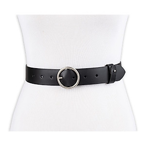 Levi's Women's Circular Center Bar Buckle Belt, Black, Small