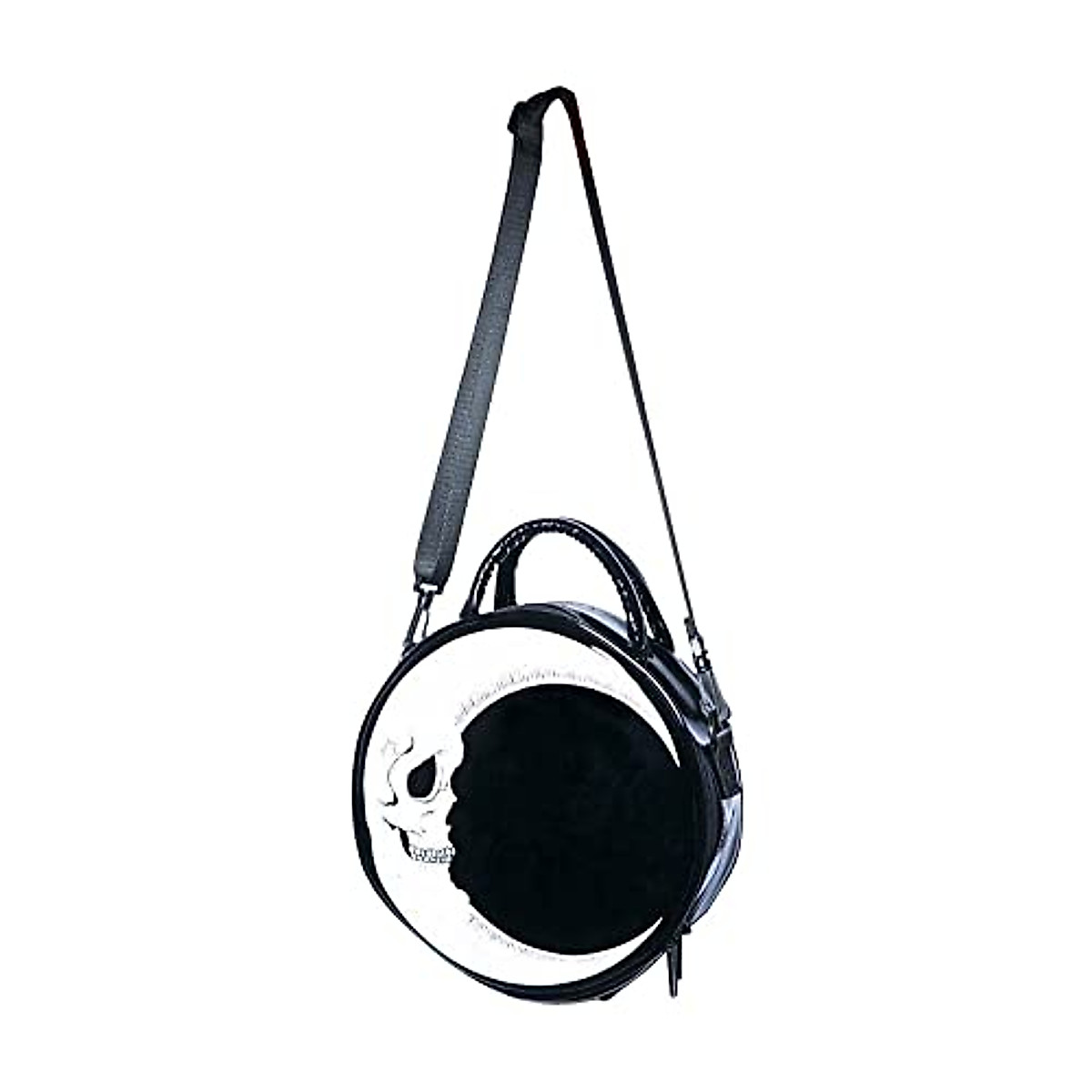 VECANCE Gothic Skull Crescent Moon Shoulder Bag - Steampunk Punk Harajuku Style PU Leather Messenger Bags Tote Handbag