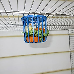 Bird Feeder, Parrot Bird Cage Hanging Food Fruits Basket, Parrot Fruit Vegetable Holder, Foraging Toys Hot for Parrot Budgies Eclectus Parrot, Black Headed Caique Cheeks Macaw, Lovebird