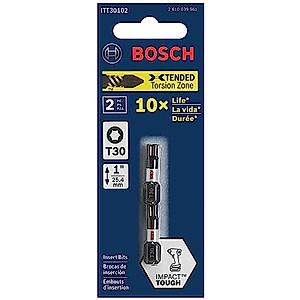 BOSCH ITT30102 2-Pack 1 In. Torx #30 Impact Tough Screwdriving Insert Bits