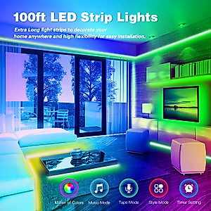 FONEWE 50ft Led Lights for Bedroom Led Strip Lights Led Light Strip with App Led Lights for Home Decoration