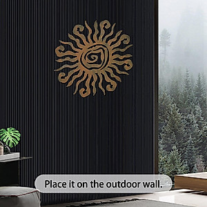 Wacky Sun Metal Wall Art Steel Out Door Decor, Metal Sun Art Wall Decor for Home, Bedroom, Living Room, Office, Garden - 18", Copper