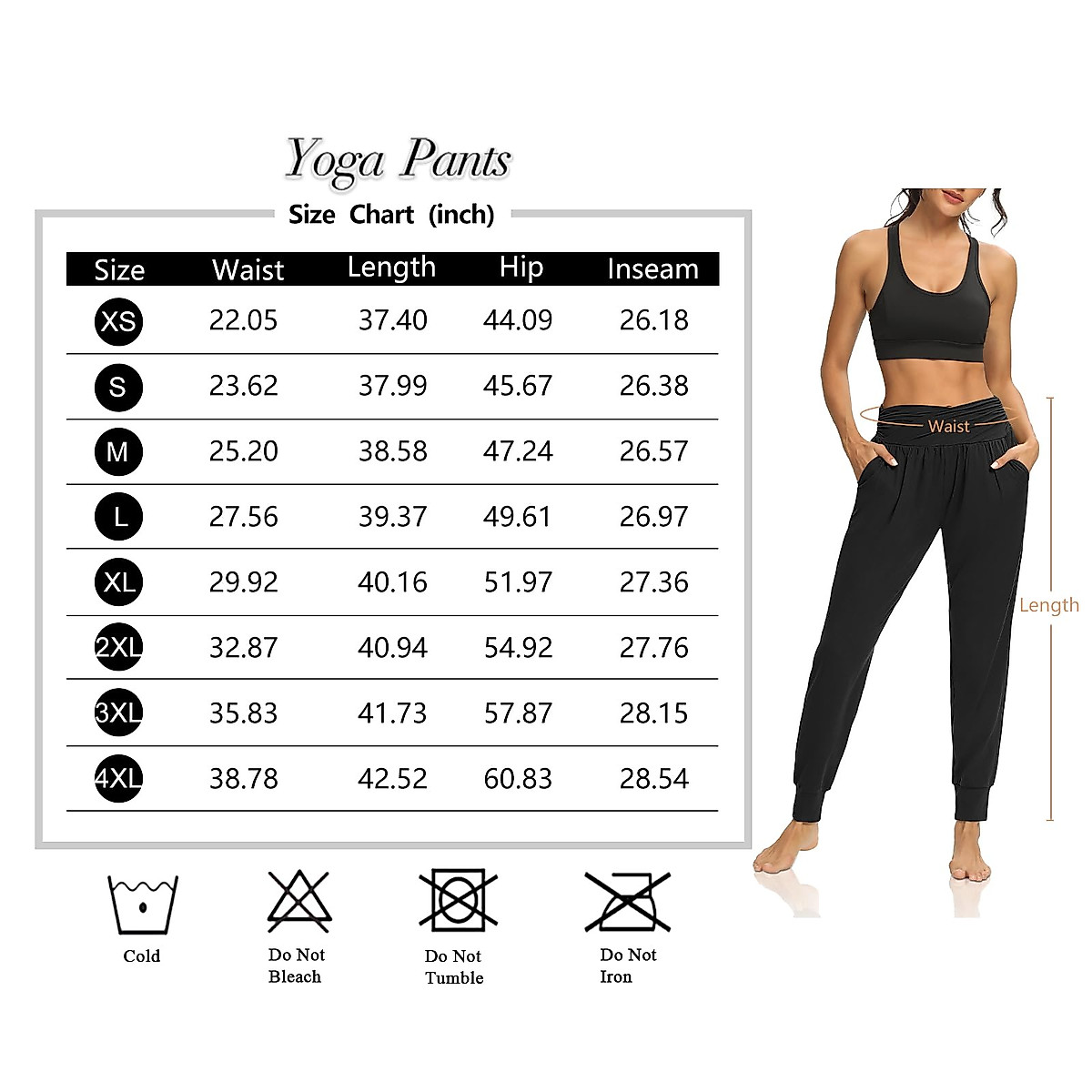 DIBAOLONG Womens Yoga Sweatpants Loose Workout Harem Joggers Casual Comfy Lounge Pajama Pants with Pockets Black S