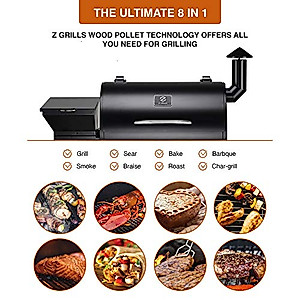 Z GRILLS 7002B Wood Pellet Grill & Electric Smoker BBQ Combo with Auto Temperature Control | 2021 Upgrade | 694 sq in Black