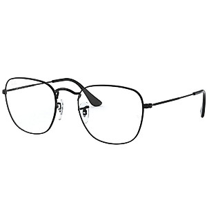 Ray-Ban RX3857V Frank Square Prescription Eyeglass Frames, Black/Demo Lens, 51 mm