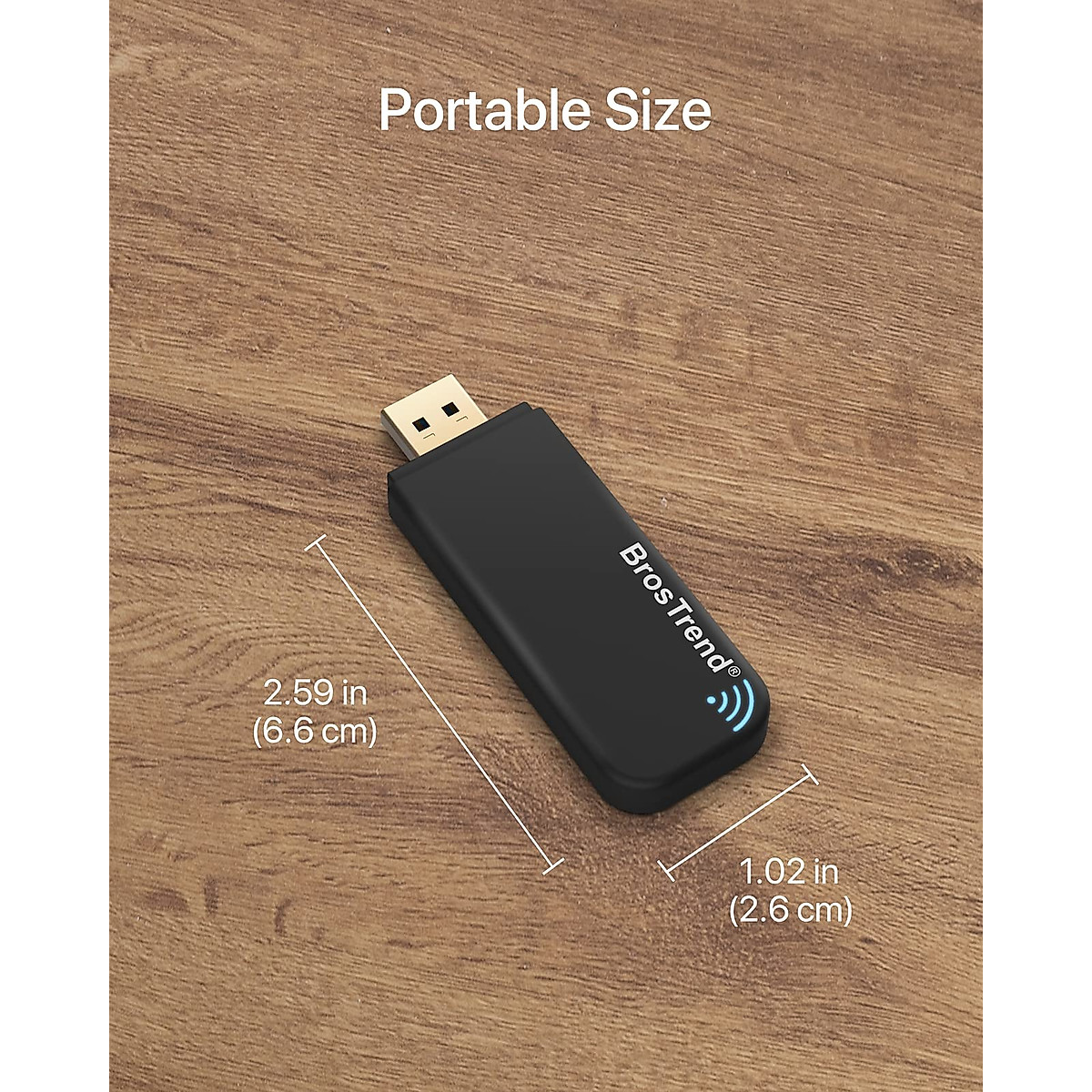 BrosTrend WiFi 6 AX1800 USB WiFi Adapter Dual Band WiFi Dongle Supports Windows 11/10 ONLY and 1200Mbps USB WiFi Network Adapter for Laptop, Desktop PC of Windows 11/10/8/7