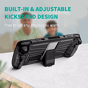 Funalot Adjustable Kickstand Case for Steam Deck 2022, TPU+PC Protective Case Cover, Full Protection, Shock-Absorption, Non-Slip & Anti-Collision Case Compatible with Steam Deck Valve Accessories