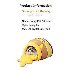 Classic Color Cat Nest Honeypo -Shaped Cat Sofa Bed Cute Comfort Pet Cat House Pet Cat Nest Soft Pet Bed Can Be Folded And Closed Cat Nest Multi -Function Soft Pet Bed Suitable for Small Cats And Dogs