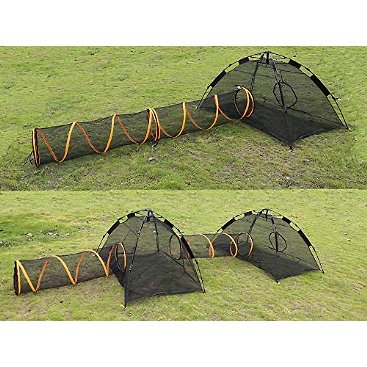Alfa Gear YDYL Folding Cat Play Tunnel for Indoor Cat,Easy to Connect with Cat Tent with Zipper Doors,Product Size 59" L x17 x17 3 PCS/Set