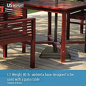 US Weight 40 Pound Umbrella Base Designed to be Used with a Patio Table (Bronze) (FUB40BZ)