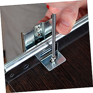 STOBOK 1 Pair Keyboard Rails Computer Desk Shelf Steel Office