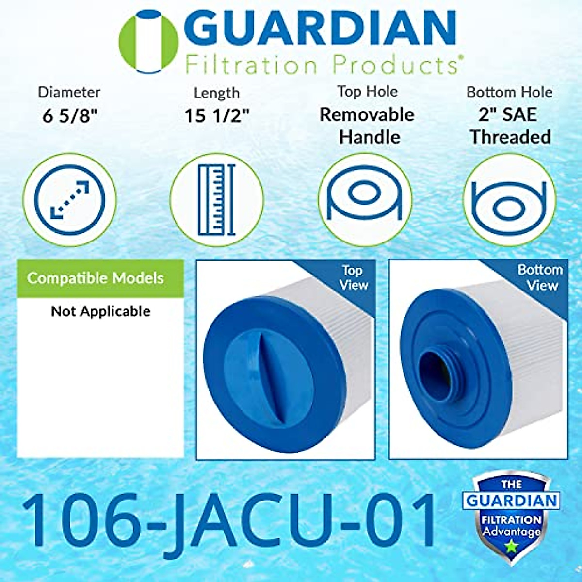 Guardian Filtration Products 106-JACU-01 Replacement Filter Cartridge for JAC J-400, J-500, J-LX, J-LXL and 6540-164…
