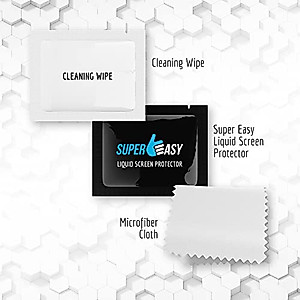 SUPER EASY Liquid Glass Screen Protector - Wipe On Scratch and Shatter Resistant Oleophobic Nano Protection for All Phones Tablets Smart Watches Universal