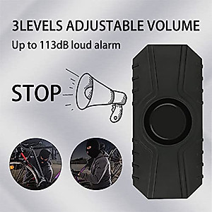 113dB Bike Alarm Wireless Vibration Motion Sensor Waterproof Bicycle Motorcycle Anti-Theft Alarm with Remote Control (with Remote 1 Pack)