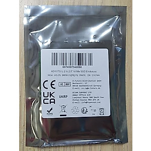 ADWITS 1 Pack U.2 to NVMe SSD Enclosure, U.2 (SFF-8639) to M.2 Key-M 2.5 Inch 7mm SSD Converter Caddy, Compatible with PCIe 3.0 4.0 NVMe & AHCI SSD - Black