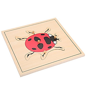 LEADER JOY Montessori Nature Materials Ladybug Puzzle for Early Preschool Learning Toy