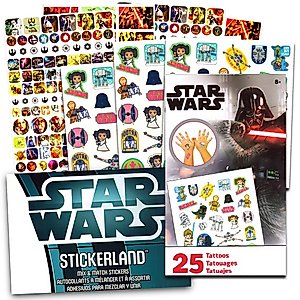 Star Wars Stickers & Tattoos Party Favor Pack (275 Stickers & 25 Temporary Tattoos)
