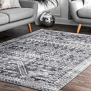 nuLOOM Transitional Moroccan Frances Area Rug, 8x10, Grey
